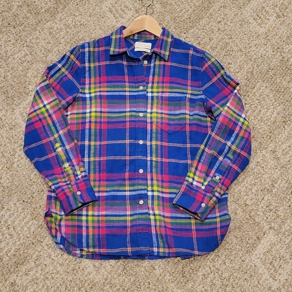 J. Crew | Tops | Jcrew Flannel Shirt | Poshmark
